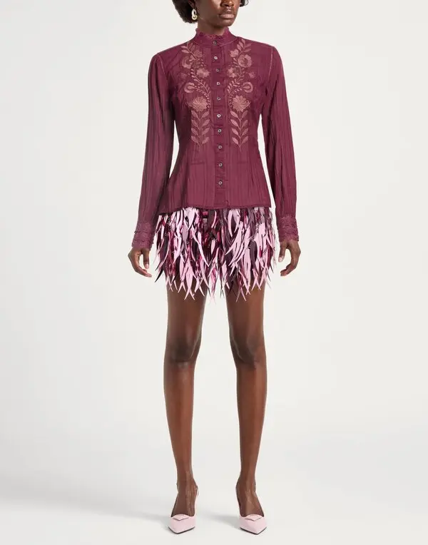 Antik Batik Embroidered Cotton Shirt - Red
