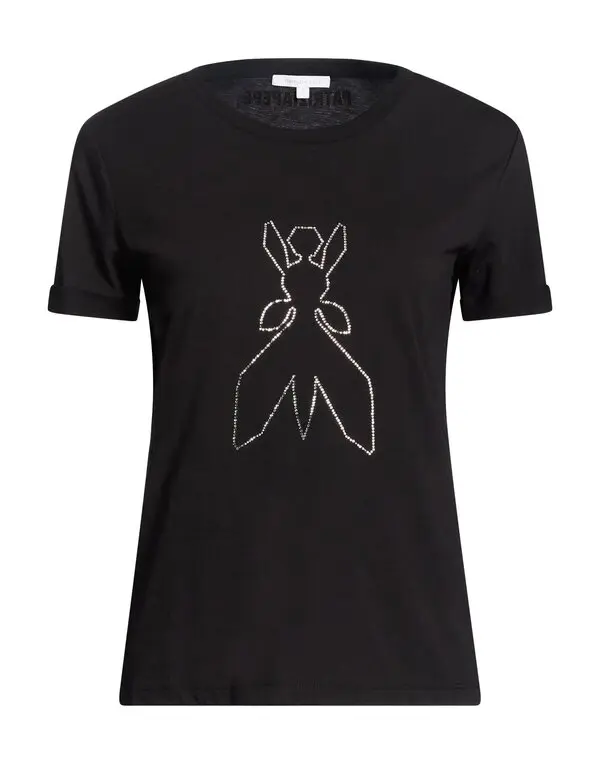 Patrizia Pepe Embellished Cotton T-shirt - Black