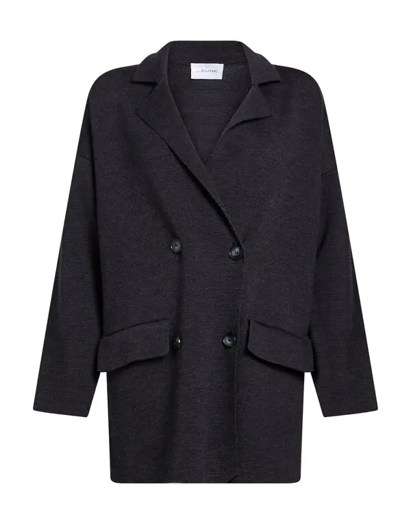ANNA MOLINARI Blazer Charcoal Size Merino Wool