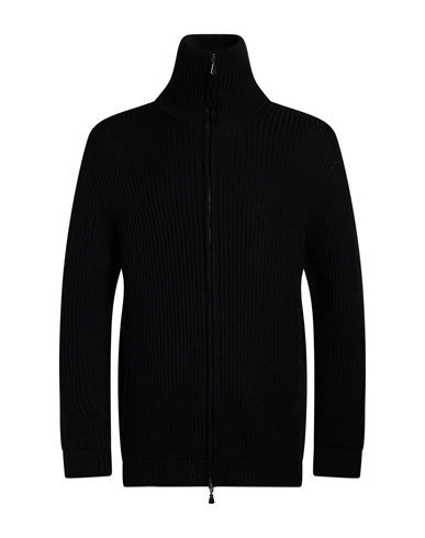 Alpha Studio Merino Wool Zip-up Cardigan - Black