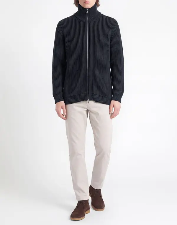 Alpha Studio Merino Wool Zip-up Cardigan - Grey
