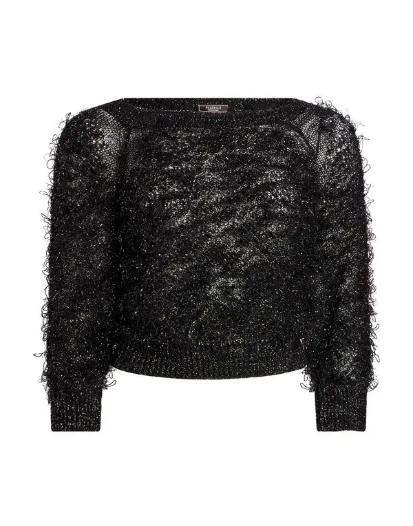 Peserico Sweater In With Metallic Fiber And Puff Sleeves