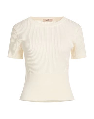 CARLA G. Ribbed Knit Crewneck Sweater - Ivory