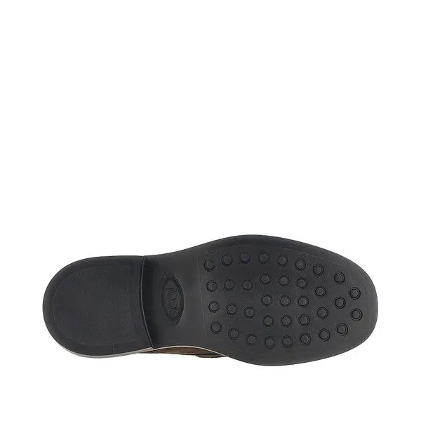 TOD'S Suede Leather Loafers With Gold-tone Logo Detail