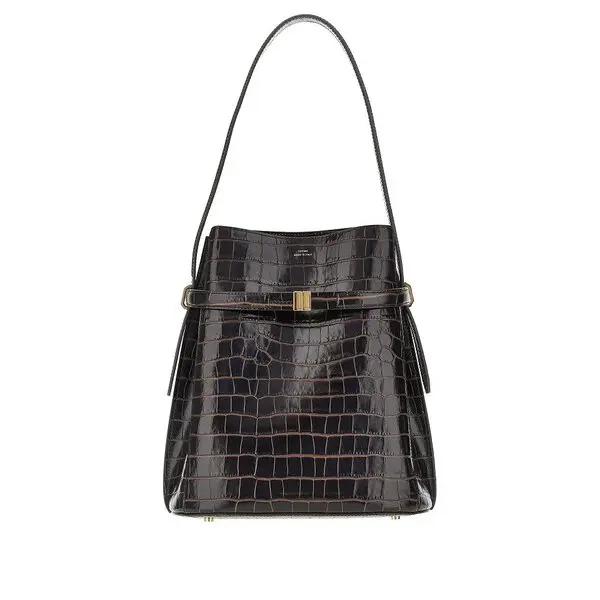 TOTEME Croco-embossed Leather Belted Bucket Bag