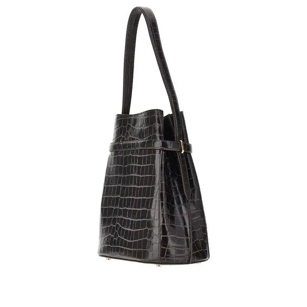 TOTEME Croco-embossed Leather Belted Bucket Bag