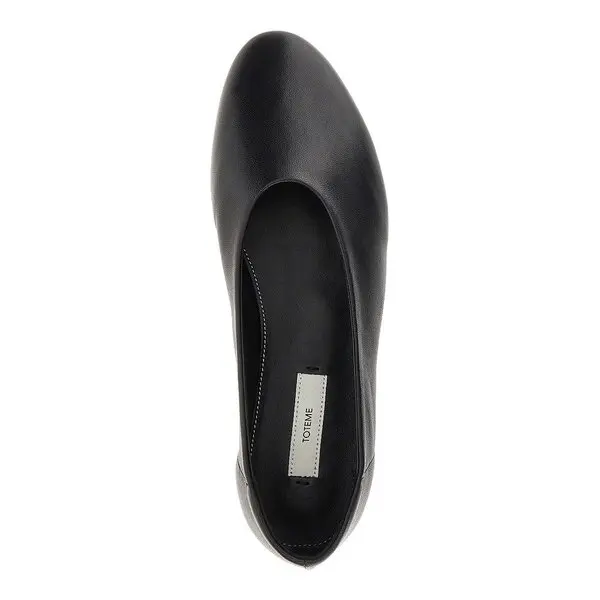 TOTEME Nappa Leather Flat Ballerinas - Black