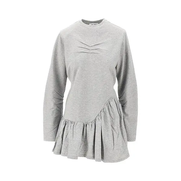Attico Long Sleeve Flared Mini Dress - Grey