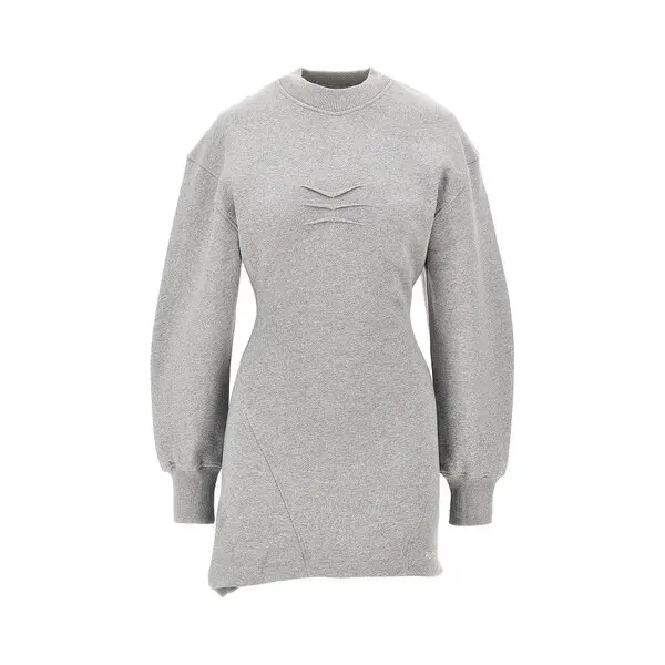Attico Mélange Cotton Mini Dress - Grey