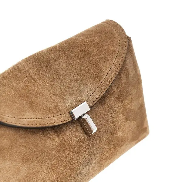TOTEME Suede Leather 't-lock' Clutch