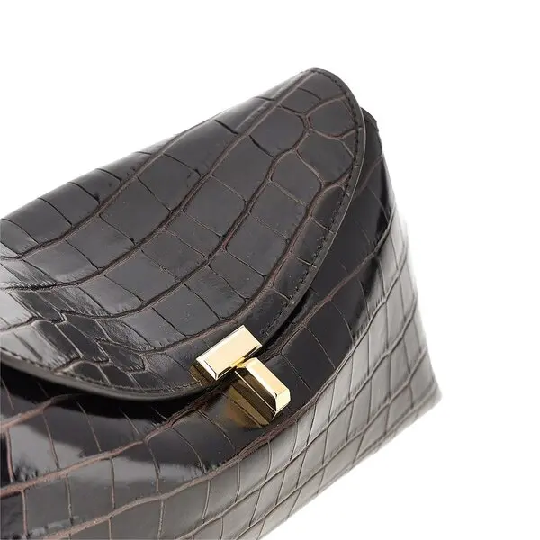 TOTEME Croco-embossed Leather T-lock Clutchc