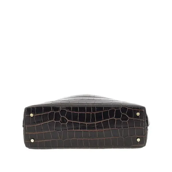 TOTEME Croco-embossed Leather T-lock Clutchc