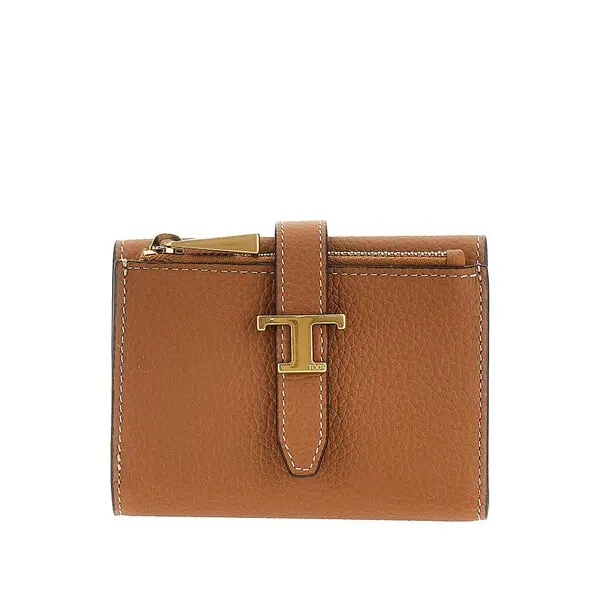 TOD'S Grained Leather Tri-fold Wallet