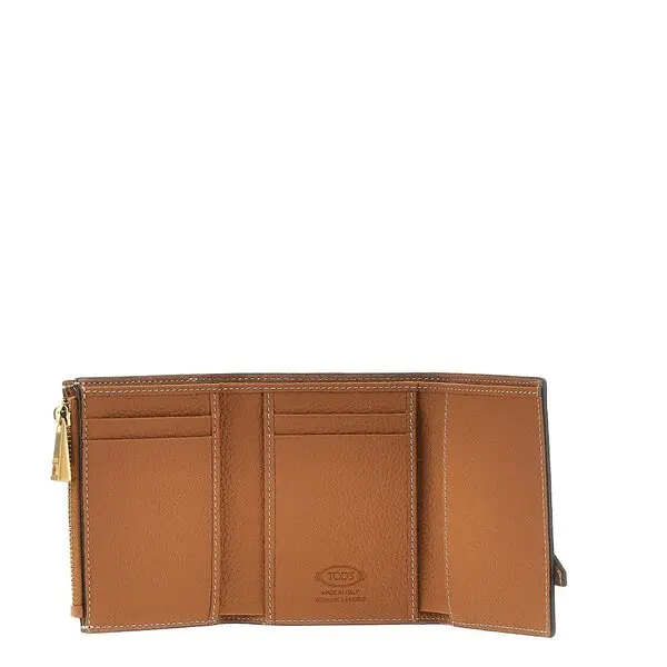 TOD'S Grained Leather Tri-fold Wallet