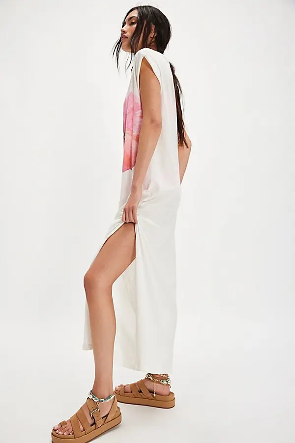 RAGABOND Sleeveless Maxi T-shirt With Floral Graphic