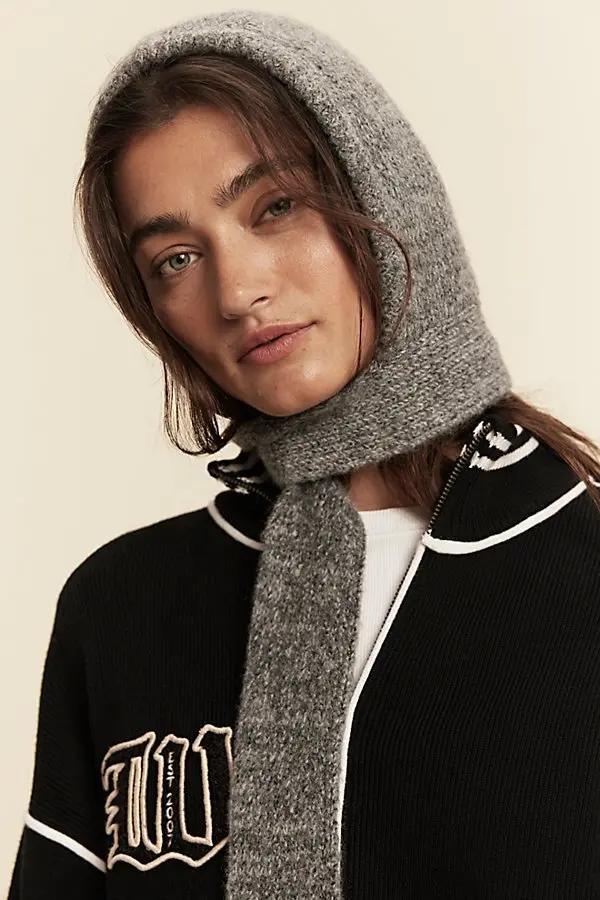 Free People Knit Bonnet With Self-tie Closure - Grey
