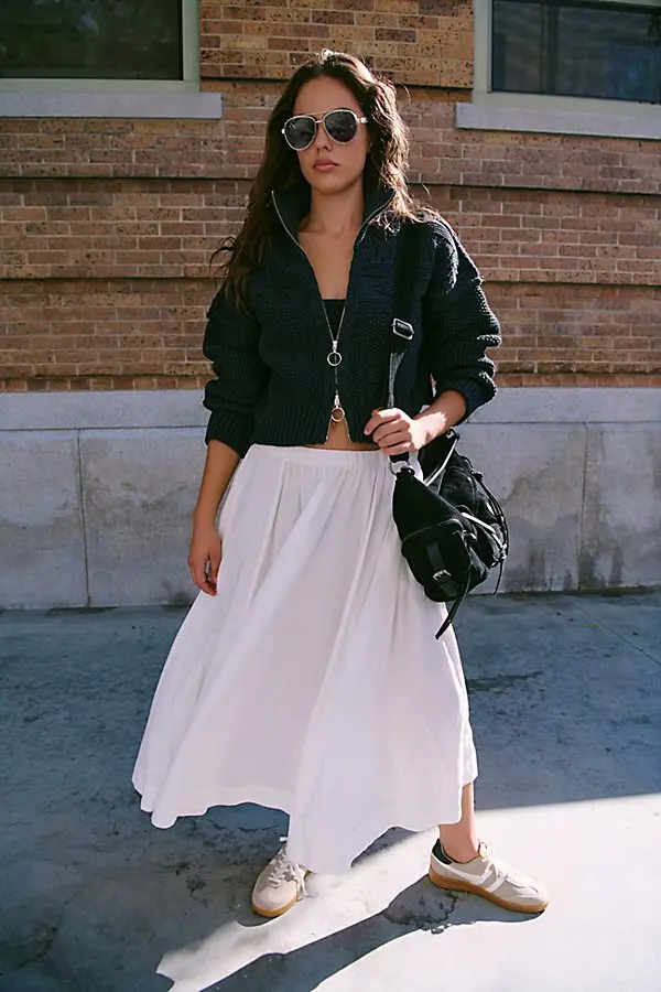Free People Lowen Midi Skirt - Ivory