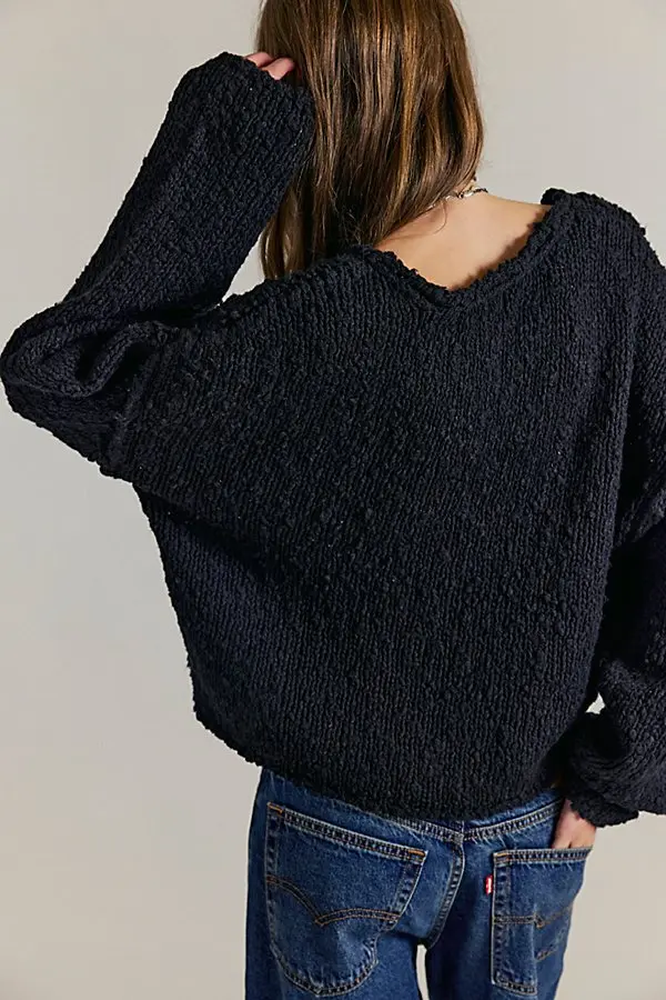 Free People Firefly Pullover Sweater - Black