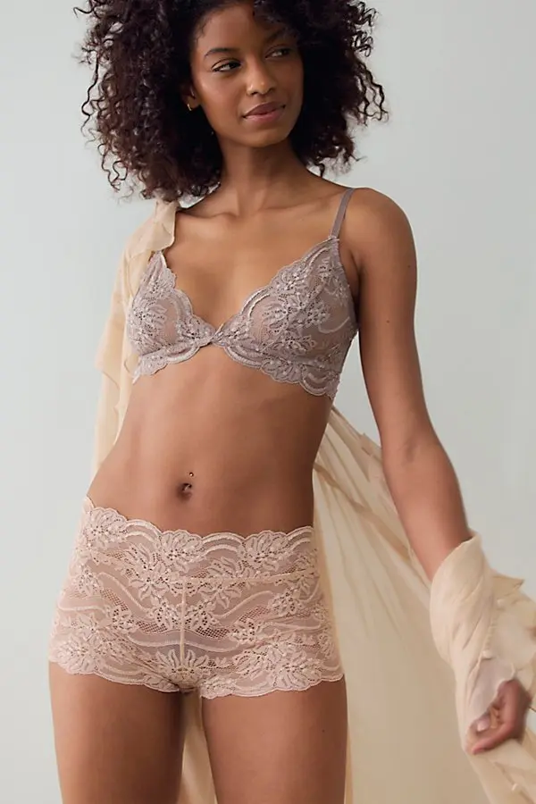 INTIMATELY Last Dance Sheer Lace Plunge Triangle Bralette At - Winter Bloom