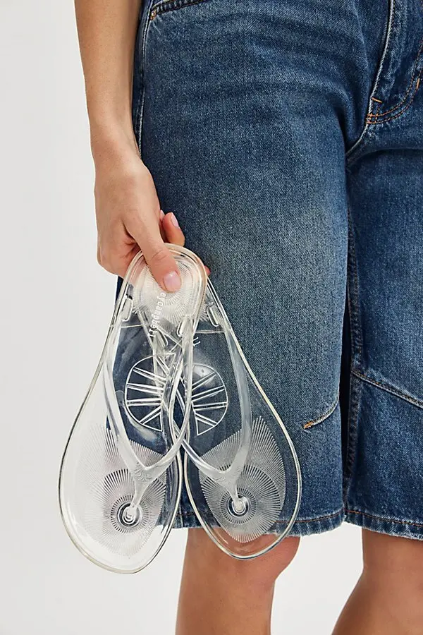 Jeffrey Campbell Jelly Thong Flip Flops - Clear