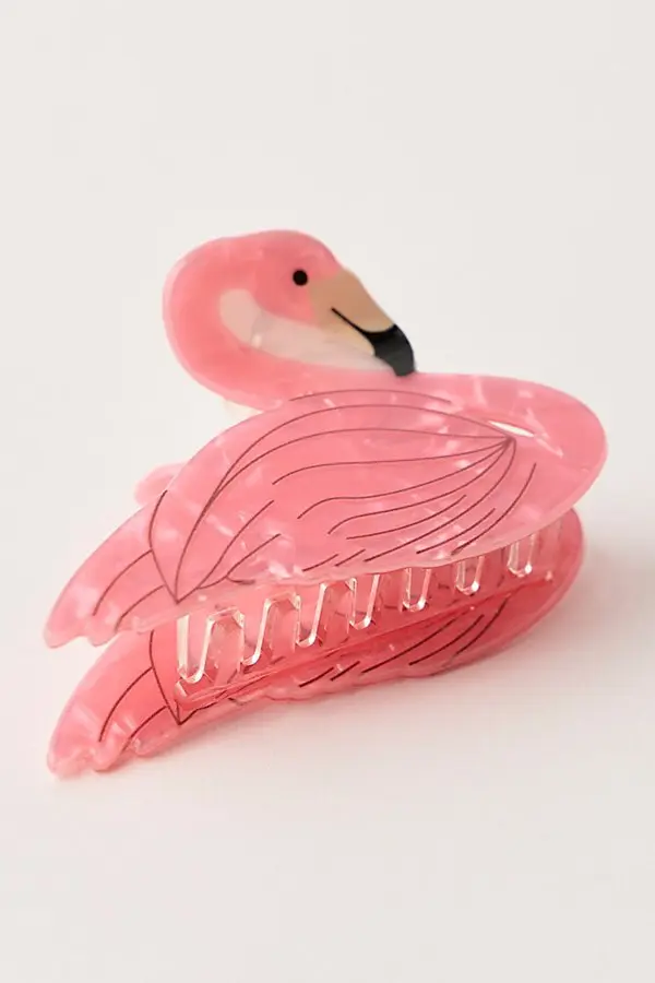 Free People Animal Silhouette Claw Clip - Flamingo