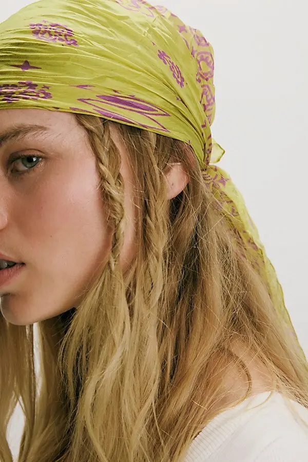 Free People So Silk Printed Bandana At - Springtime Print