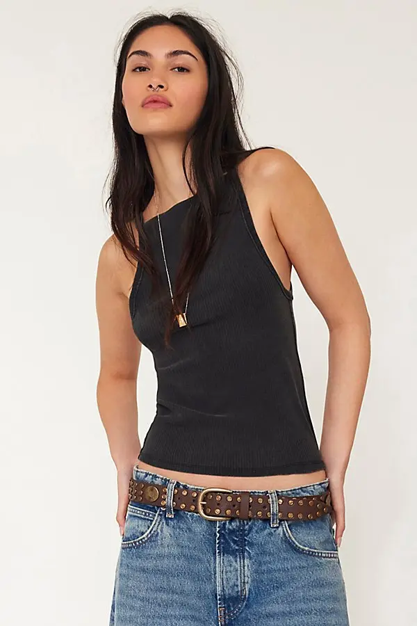We The Free Ribbed Square Neck Tank Top