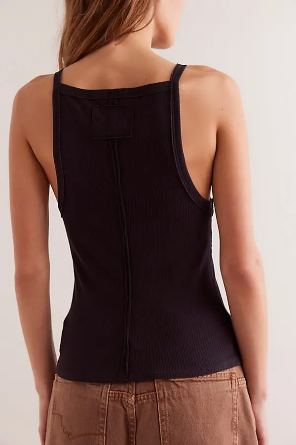 We The Free Ribbed Square Neck Tank Top