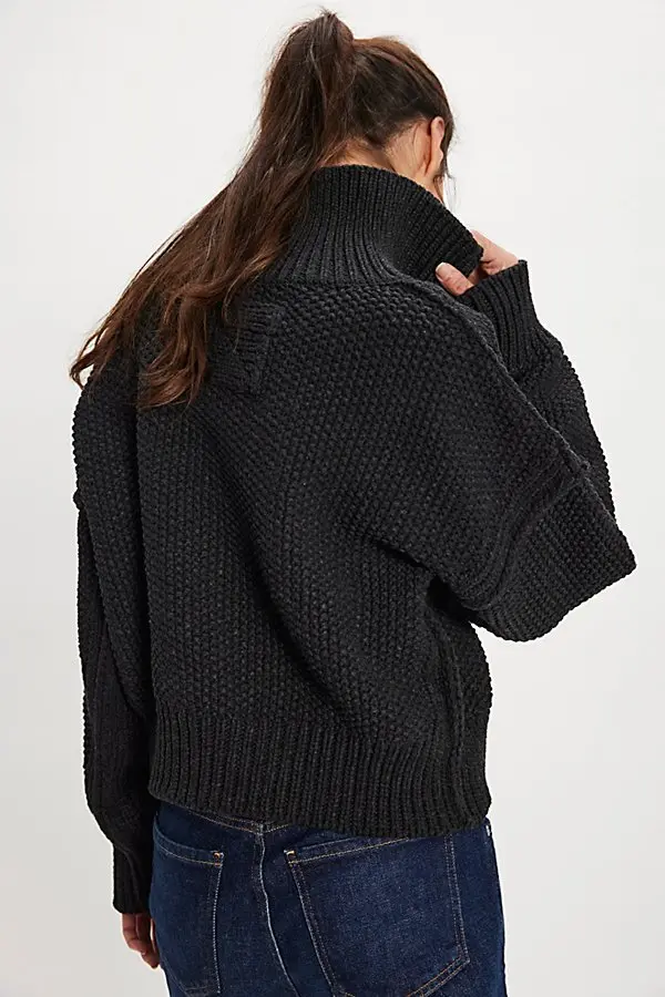 We The Free Chunky Knit Zip-up Cardigan - Ashes