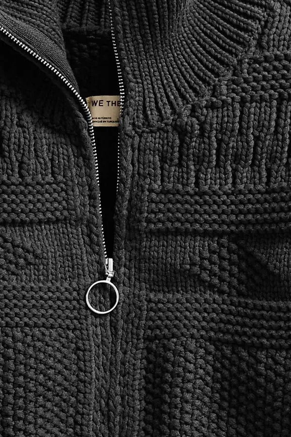 We The Free Chunky Knit Zip-up Cardigan - Ashes