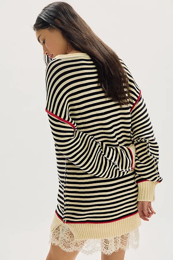 We The Free Asher Striped Pullover - Black Combo