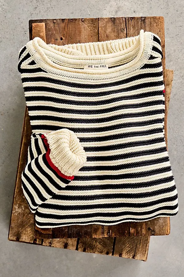 We The Free Asher Striped Pullover - Black Combo