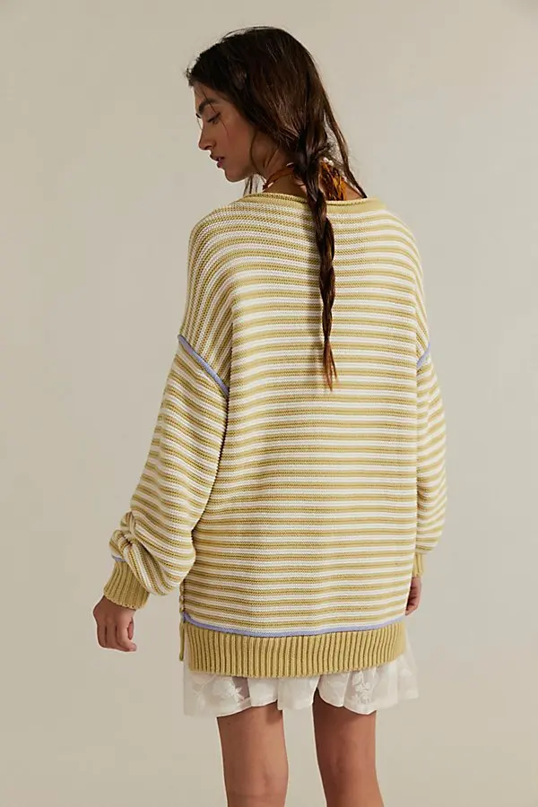 We The Free Asher Striped Pullover - Sand Combo