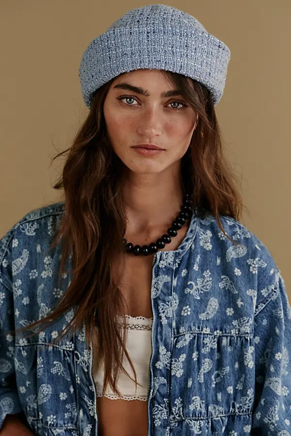 Free People Sabina Semiprecious Beaded Stone Choker Necklace - Obsidian