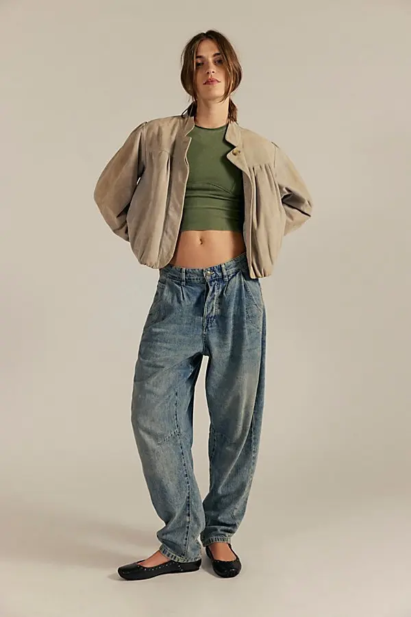 We The Free Protagonist Cropped Cap Sleeve Tee - Rustic Basil