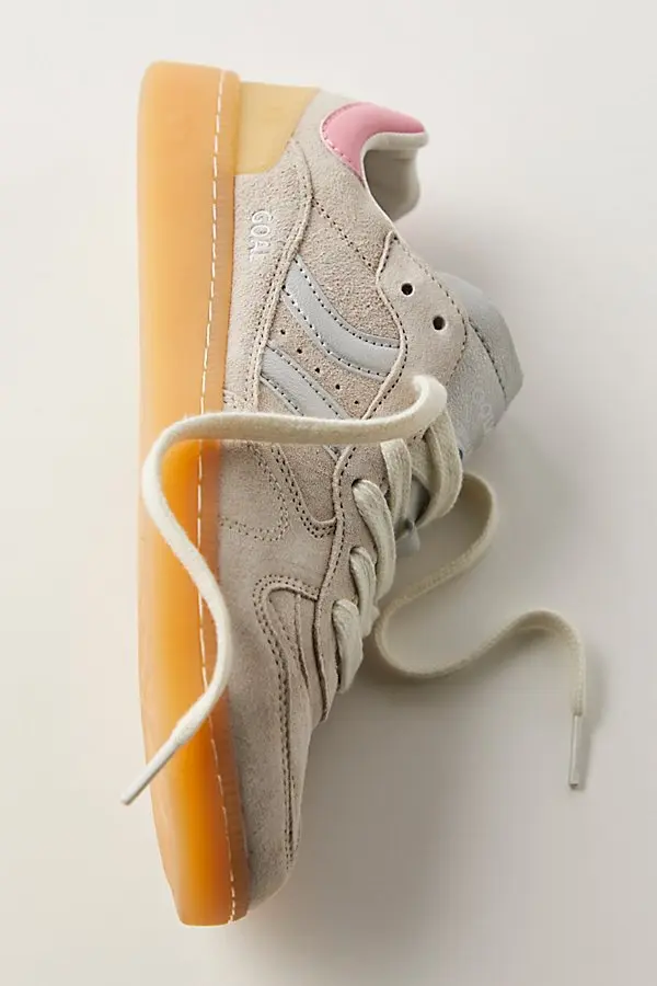 COOLWAY Goal Colorblocked Suede Sneakers - Ice