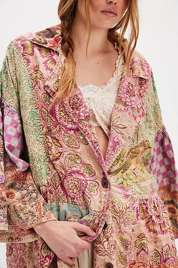 MAGNOLIA PEARL Patchwork Longline Coat