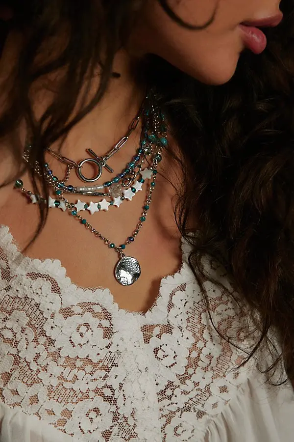 Free People Layered Starry Pendant Necklace - Turquoise