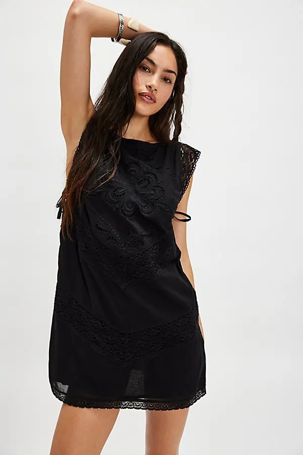 Free People Winifred Lace Mini Dress