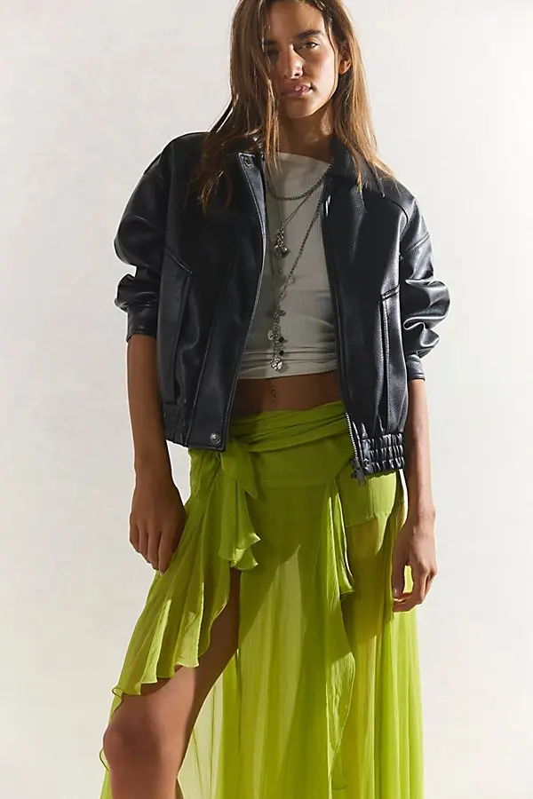 We The Free Farley Vegan Leather Bomber Jacket