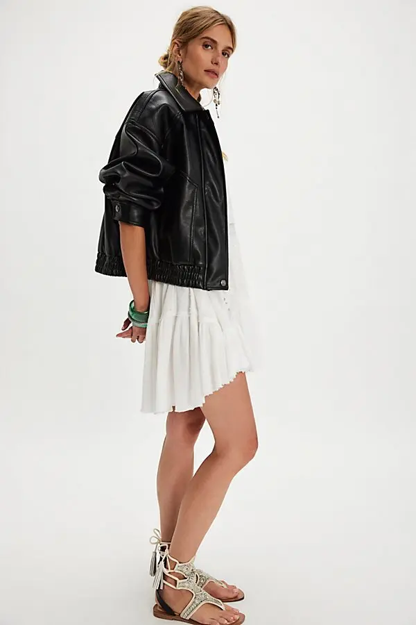 We The Free Farley Vegan Leather Bomber Jacket