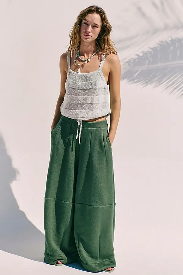 Free People Marlo Wide-leg Pants - Seaspray