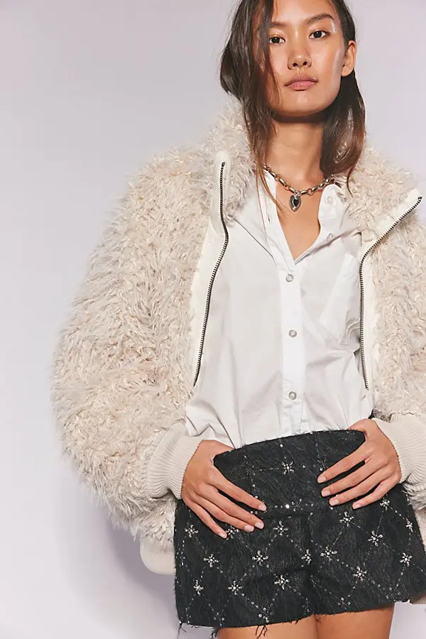 Free People Embellished Mini Shorts With Frayed Hem