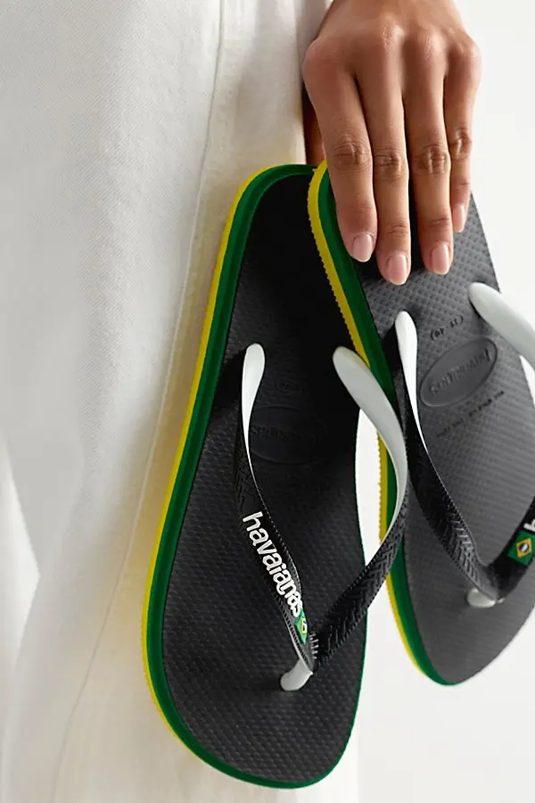 Havaianas Brazil Twist Flip Flops - Black