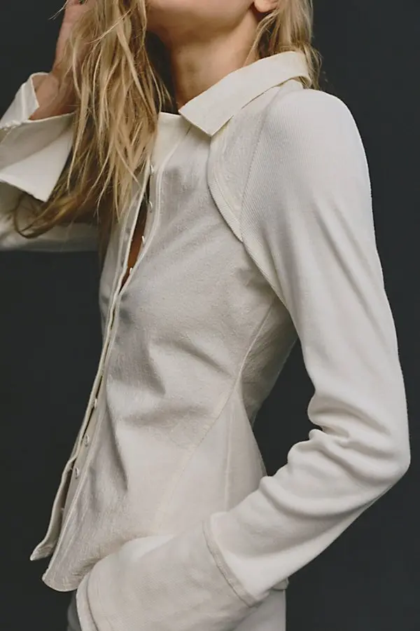 We The Free Happy Valley Button Down Shirt - Lucent White
