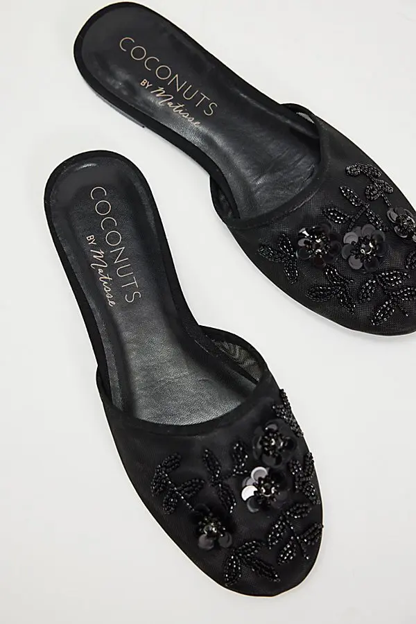 Matisse Embellished Mesh Backless Mules