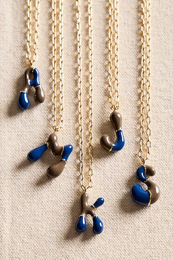 LOCAL ECLECTIC Bubble Letter Charm Necklace - A