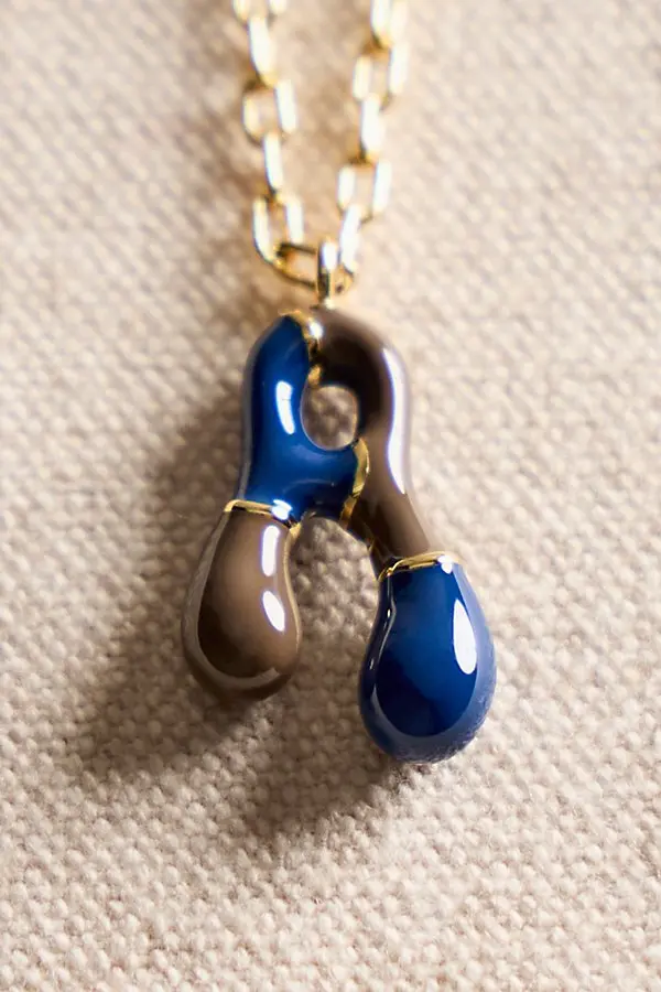 LOCAL ECLECTIC Bubble Letter Charm Necklace - A