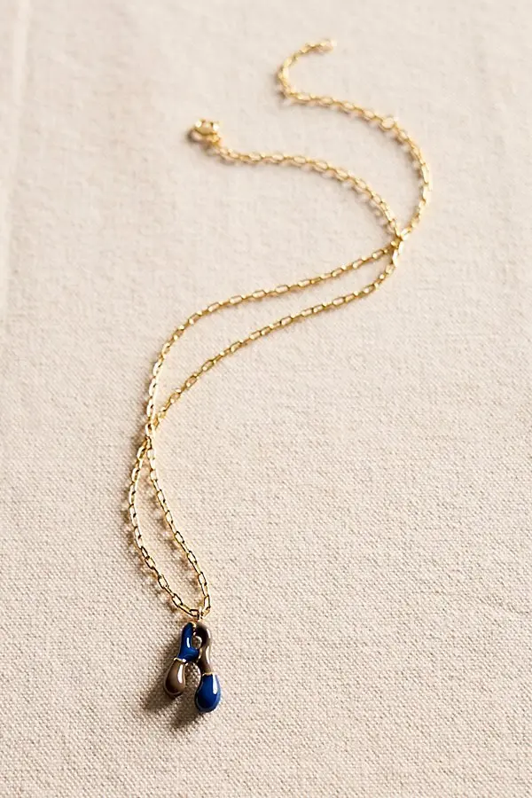 LOCAL ECLECTIC Bubble Letter Charm Necklace - A