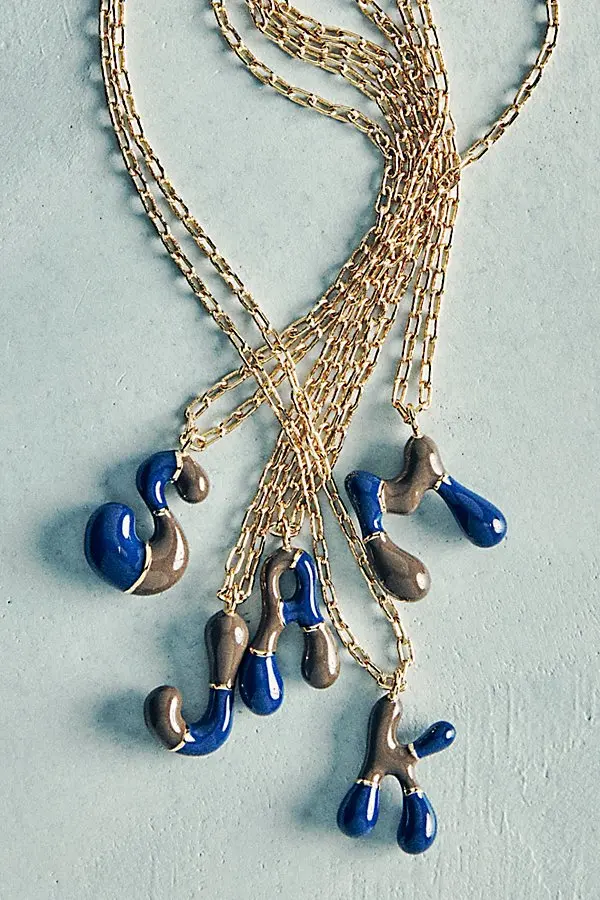 LOCAL ECLECTIC Bubble Letter Charm Necklace - A